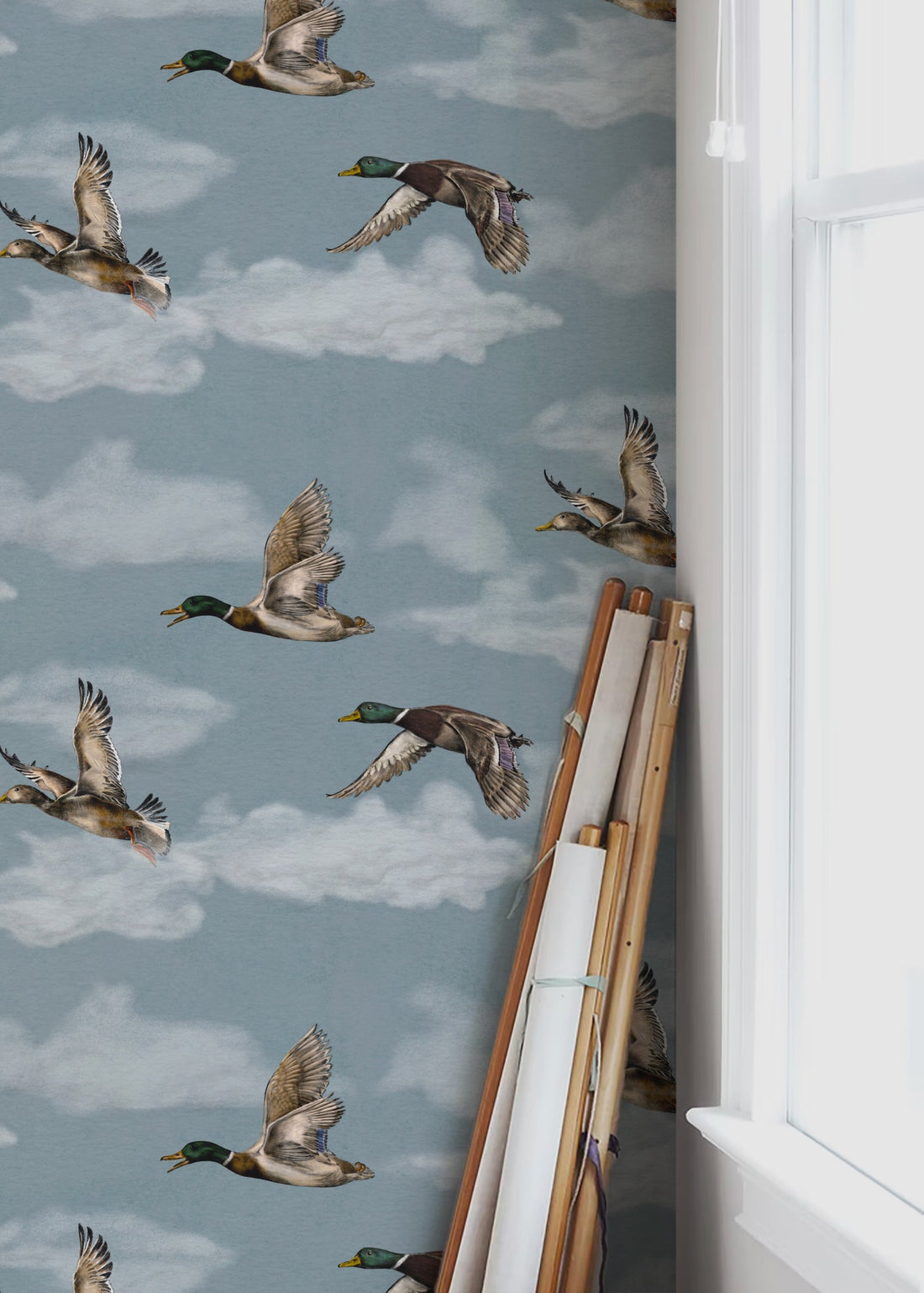 Summer Gray Wallpaper - Voyage - Winter Blue